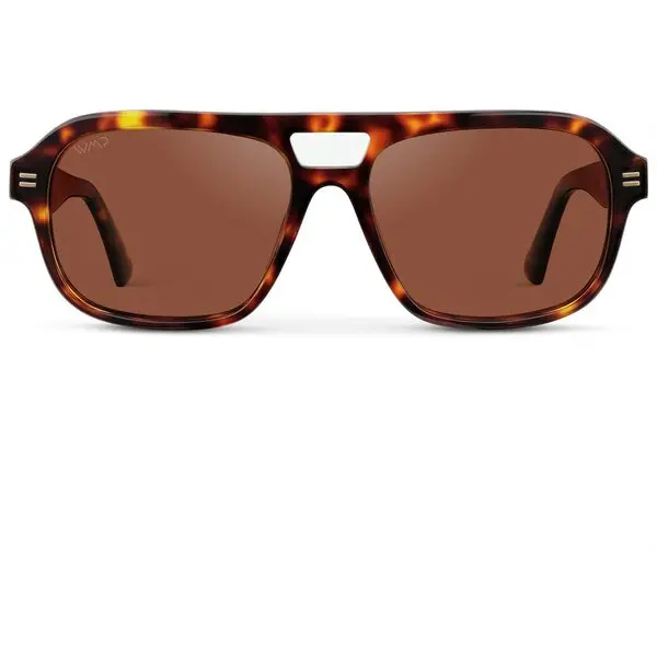 WMP EYEWEAR Ember54mm Classic Aviator Polarized Sunglasses - Ruby Tortoise