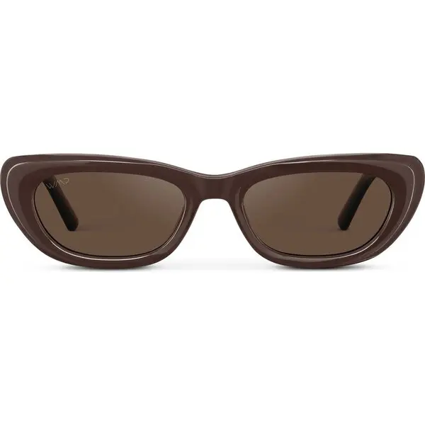 WMP EYEWEAR Quinn 52mm Cat Eye Sunglasses - Mocha Brown