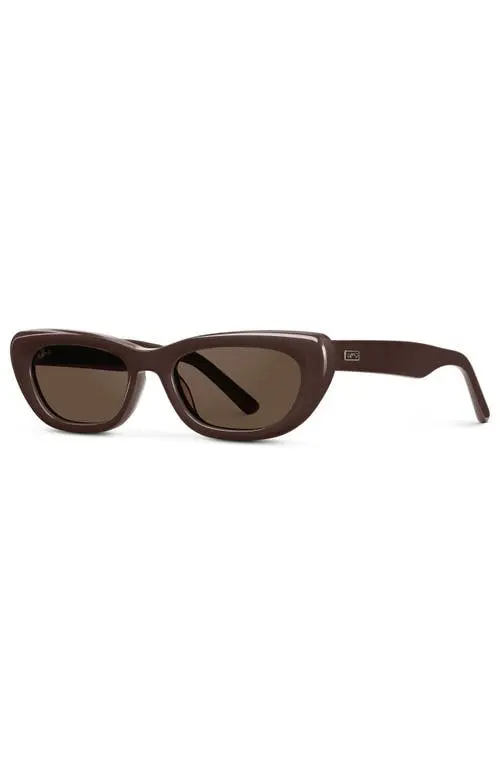 WMP EYEWEAR Quinn 52mm Cat Eye Sunglasses - Mocha Brown