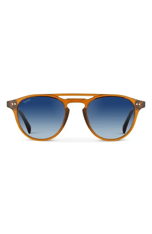 WMP EYEWEAR Easton 49mm Round Aviator Polarized Sunglasses - Desert Orange