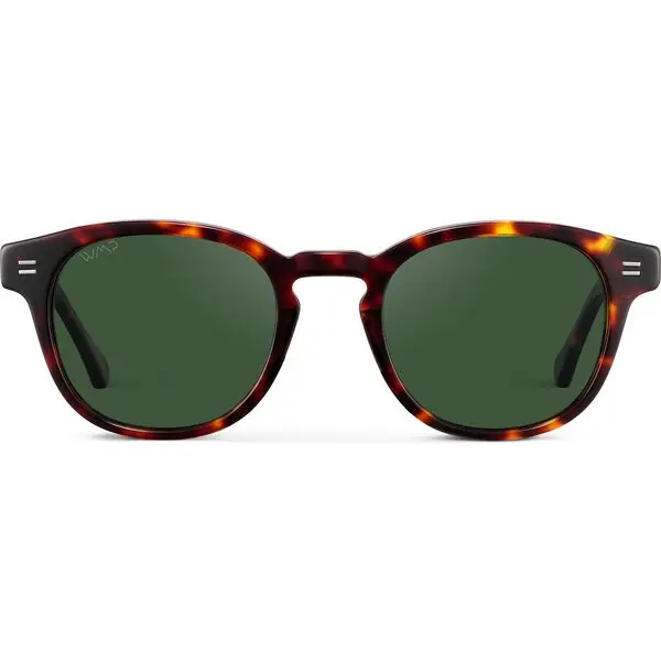 WMP EYEWEAR Felix Round Polarized Sunglasses - Amber Tortoise