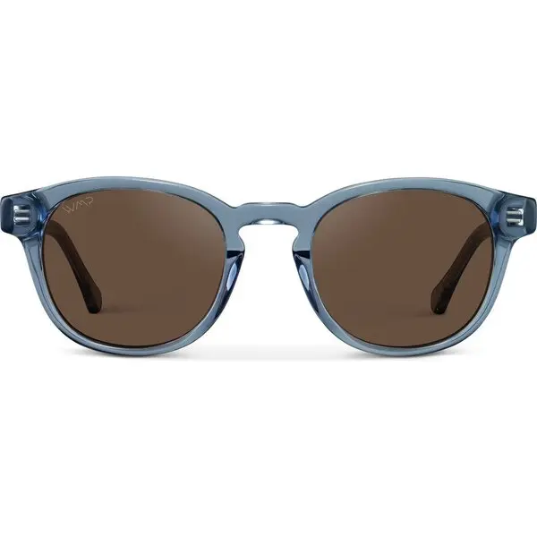 WMP EYEWEAR Felix Round Polarized Sunglasses - Denim Blue