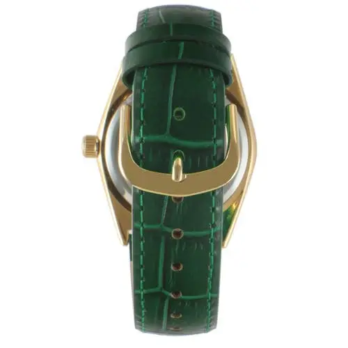 PEUGEOT Fluted Bezel Calendar Watch - Green