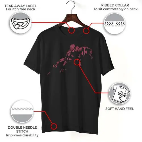 MARVEL: SPIDER-MAN Marvel Spider-man Vintage Red Wraith Shadow Pose Graphic T-shirt