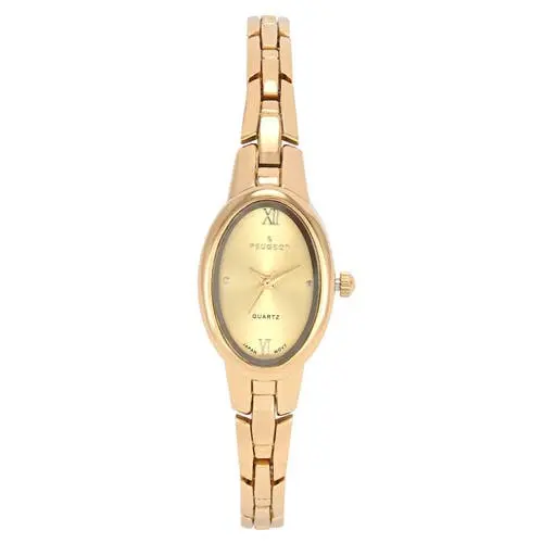 PEUGEOT Modern Oval Link Bracelet Watch- 30x25mm - Gold