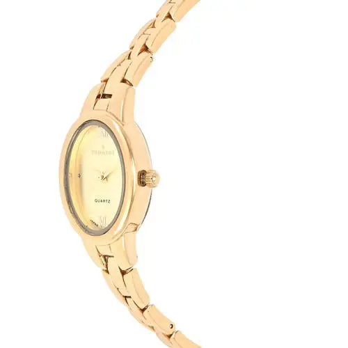 PEUGEOT Modern Oval Link Bracelet Watch- 30x25mm - Gold