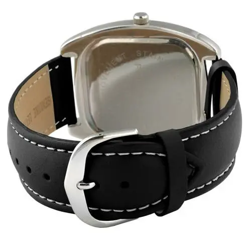 PEUGEOT Boyfriend Crystal Bezel Leather Watch- 40mm