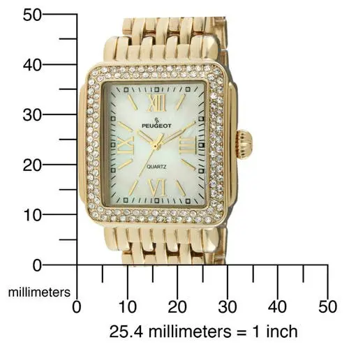 PEUGEOT Panther Square Tank Bracelet Watch- 36x30mm - Gold