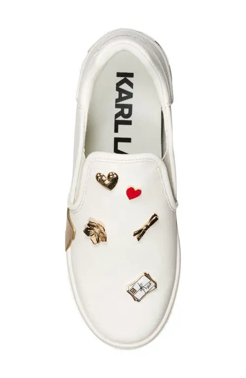 Karl Lagerfeld Paris Maude Flirt Charm Embellished Slip-on Sneaker