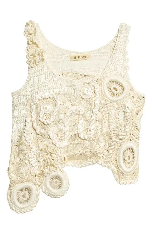 HEIRLOME India Freeform Silk & Cotton Lace Tank