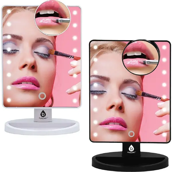 PURSONIC His & Hers Led Vanity Mirror Set - Multicolor