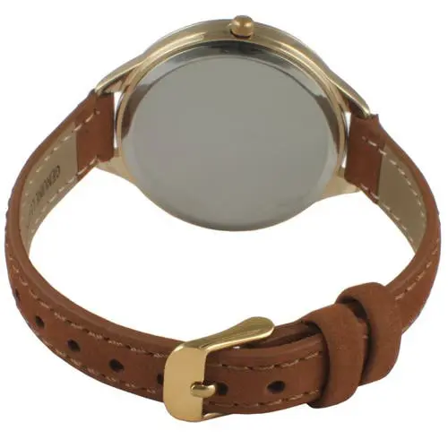 PEUGEOT Sun Moon Multi Function Suede Strap Watch38mm