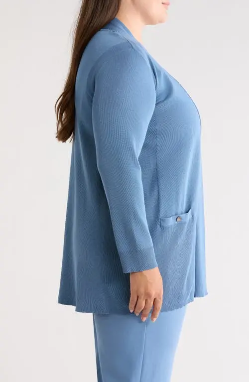 Anne Klein Open Front Longline Cardigan - Dutch Blue