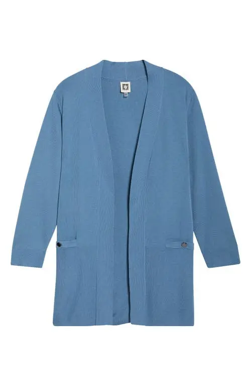 Anne Klein Open Front Longline Cardigan - Dutch Blue
