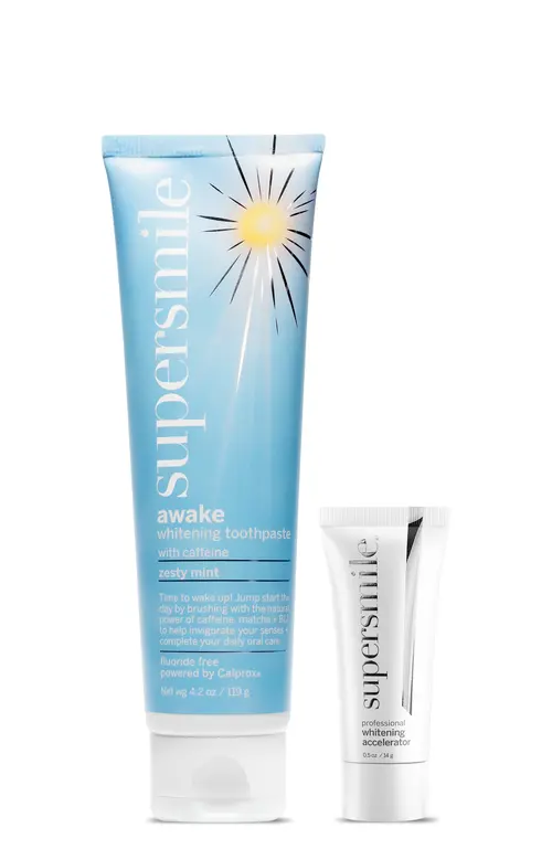 SUPERSMILE Whitening Toothpaste Awake 4.2 Oz With Accelerator 0.5 Oz - Blue