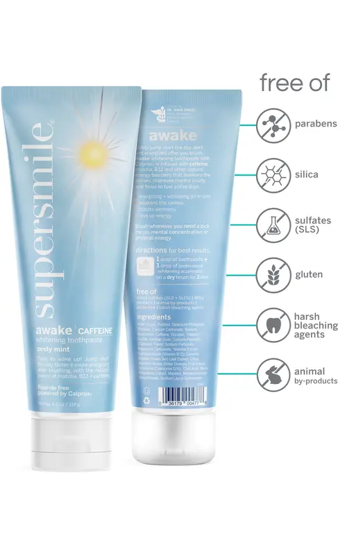 SUPERSMILE Whitening Toothpaste Awake 4.2 Oz With Accelerator 0.5 Oz