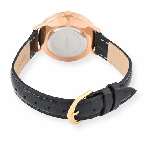 PEUGEOT Minimalist Round Leather Watch- 30mm