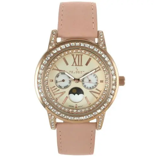 PEUGEOT Sun Moon Multi Fucntion Suede Watch40mm