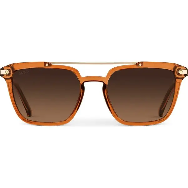 WMP EYEWEAR Connor52mm Square Polarized Sunglasses - Crystal Brown