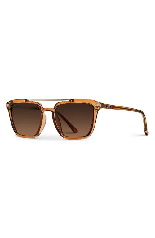 WMP EYEWEAR Connor52mm Square Polarized Sunglasses - Crystal Brown
