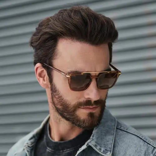 WMP EYEWEAR Connor 52mm Square Polarized Sunglasses - Crystal Brown