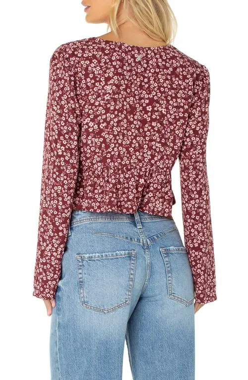 Roxy Night Sky Floral Long Sleeve Crop Top