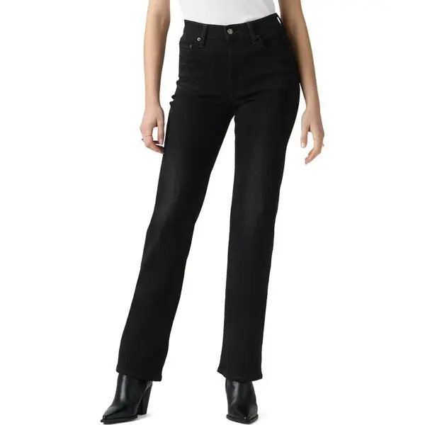 LEVI'S High Waist Straight Leg Jeans - Worn Midnight