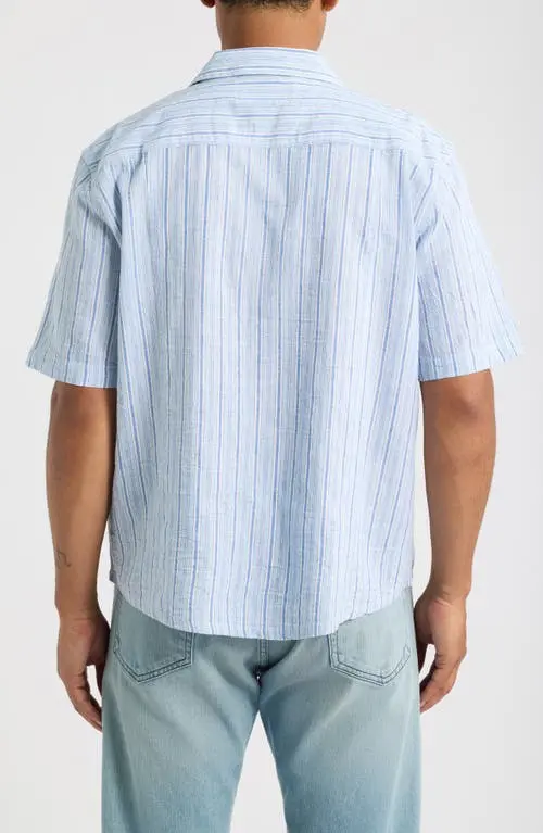 CORRIDOR Stripe Cotton & Linen Camp Shirt