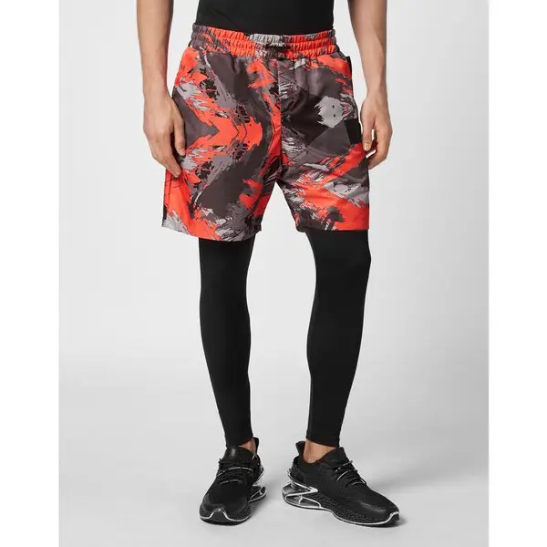 PLEIN SPORT Running Pants - Black/orange