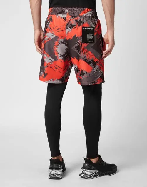 PLEIN SPORT Running Pants - Black/orange