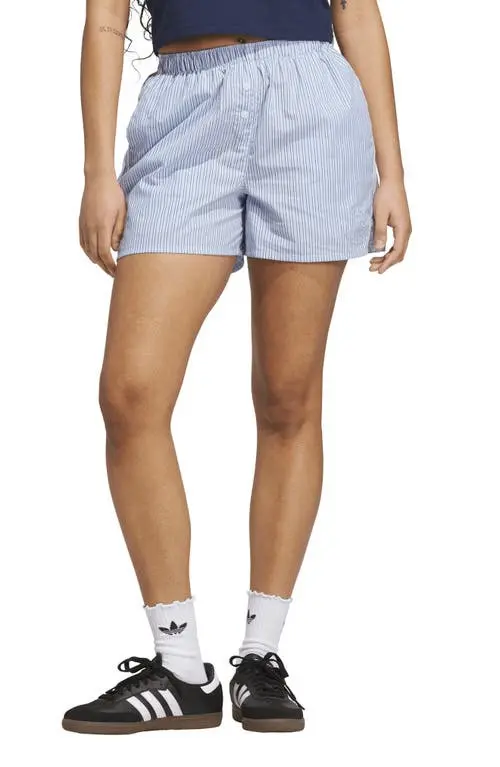 ADIDAS ORIGINALS Striped Cotton Boxer Shorts - Clear Sky