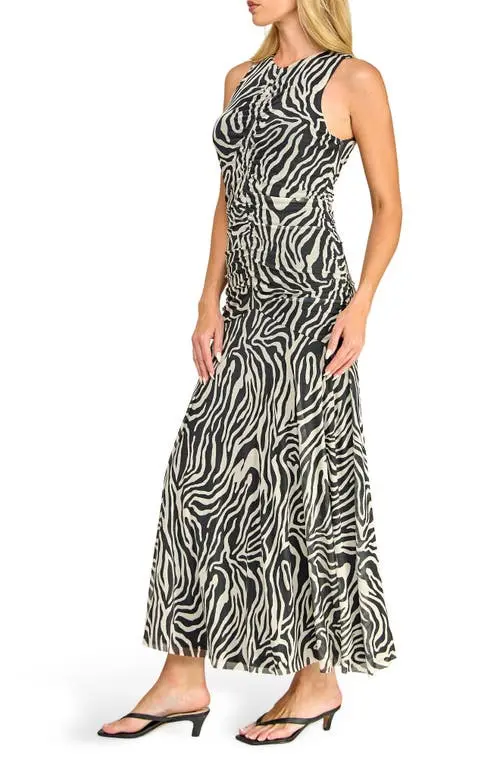 SOCIALITE Ruched Mesh Midi Dress