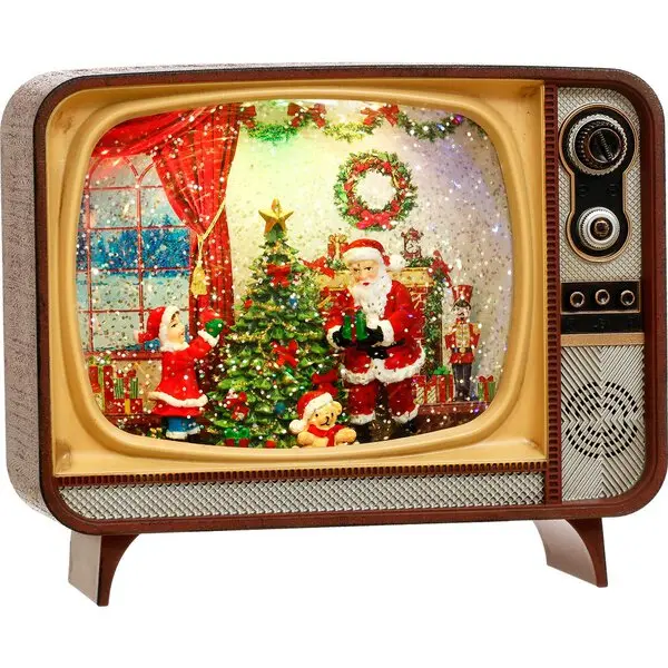 MARK ROBERTS Santa Tv Holiday Scene With Led