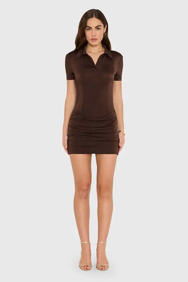 Amanda Uprichard Kat Dress - Cocoa