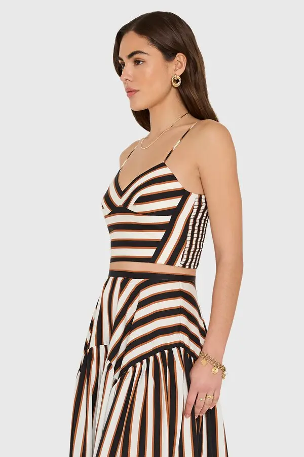 Amanda Uprichard Spencer Cropped Striped Top
