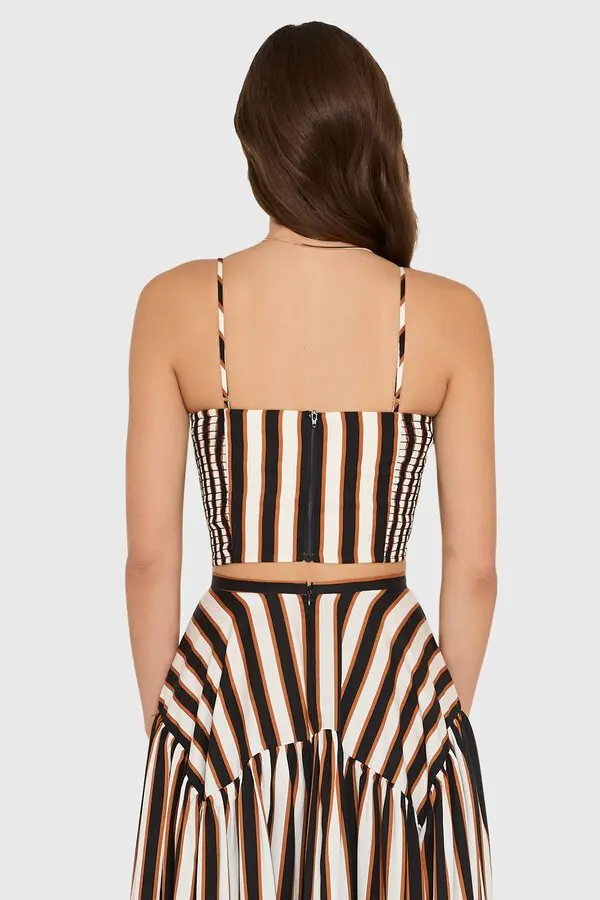Amanda Uprichard Spencer Cropped Striped Top