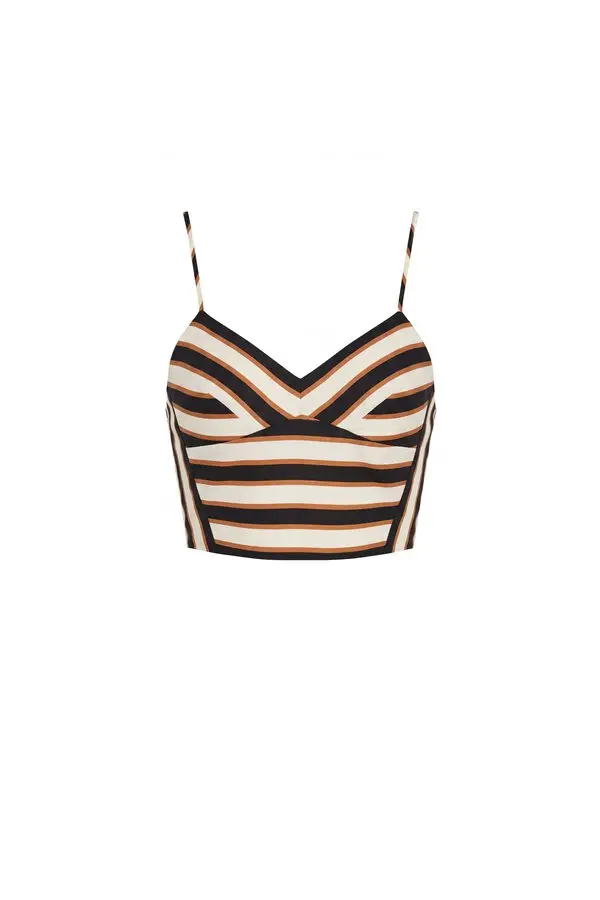 Amanda Uprichard Spencer Cropped Striped Top