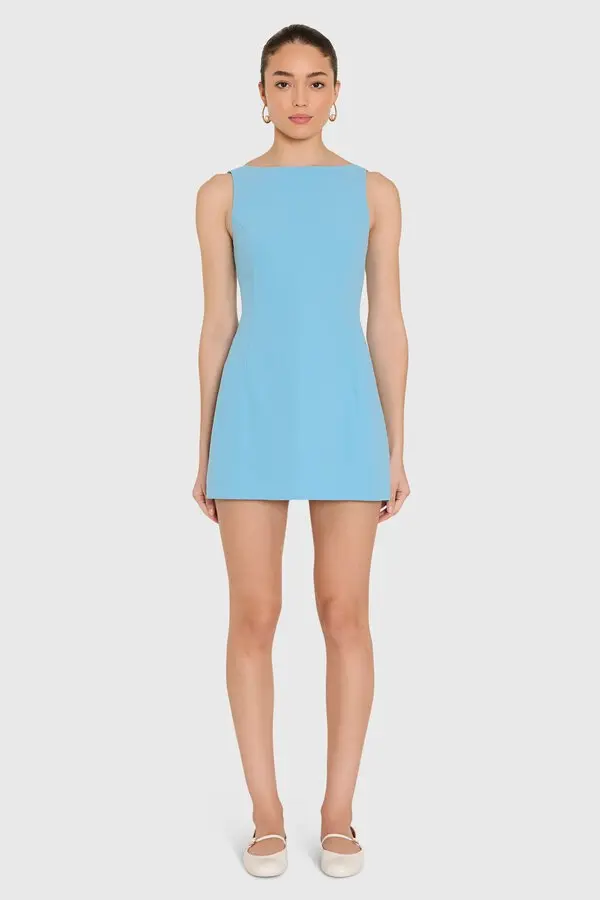 Amanda Uprichard Francie Romper With Boatneck And Open Back - Skylark