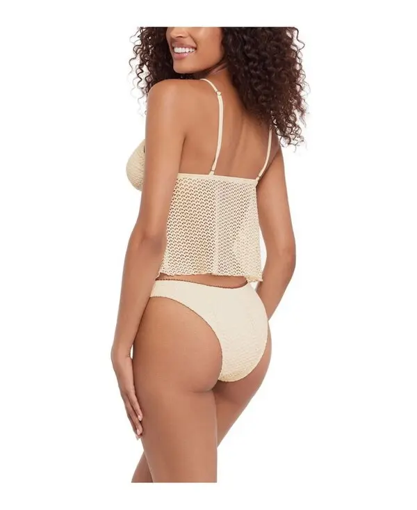 Steve Madden Tie Front Crop Tankini Top