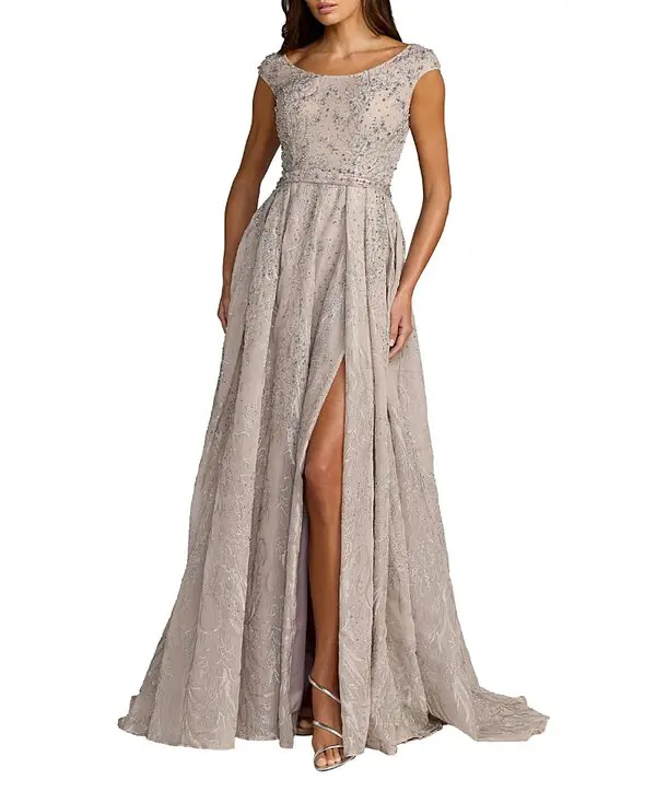 Mac Duggal Embellished Cap Sleeve A Line Gown