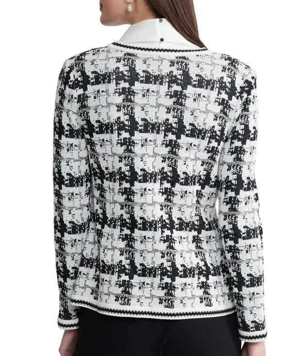 Misook Tailored Faux Double Breasted Knit Jacket