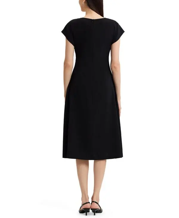 Misook Fit & Flare Abstract Animal Print Midi Dress