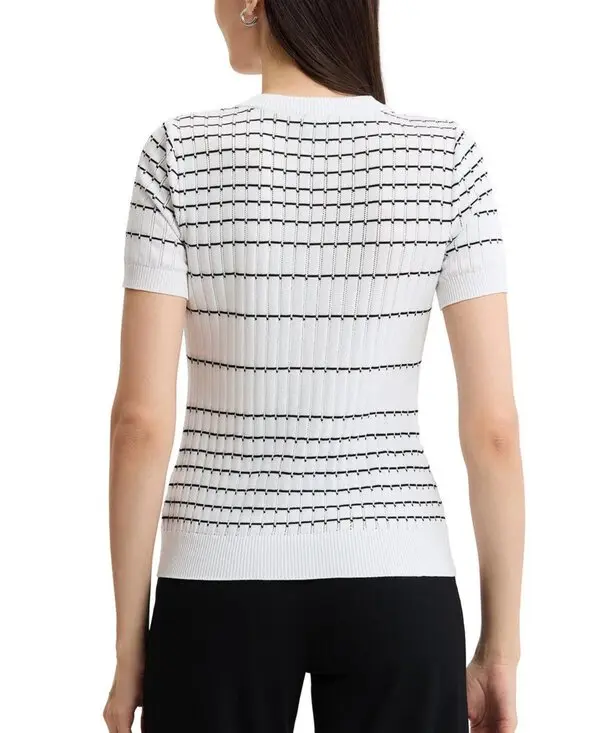 Misook Striped Soft Knit Top