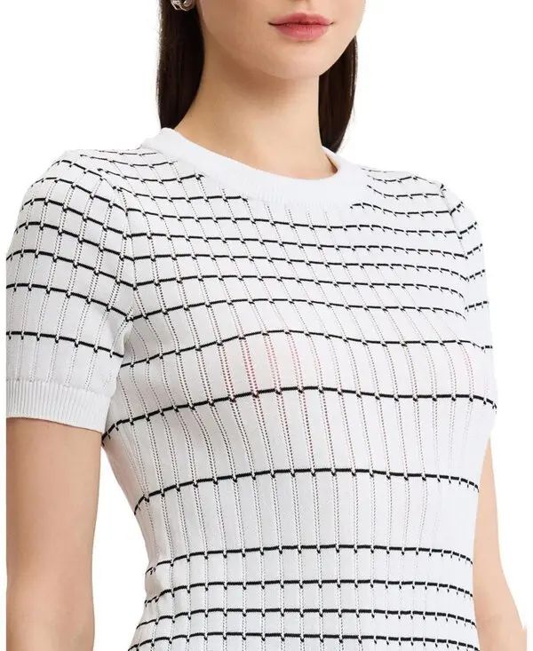 Misook Striped Soft Knit Top