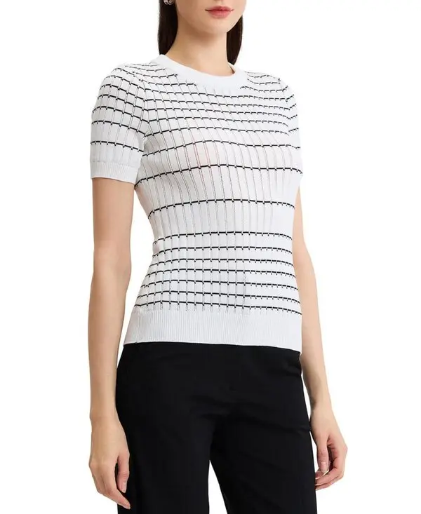 Misook Striped Soft Knit Top