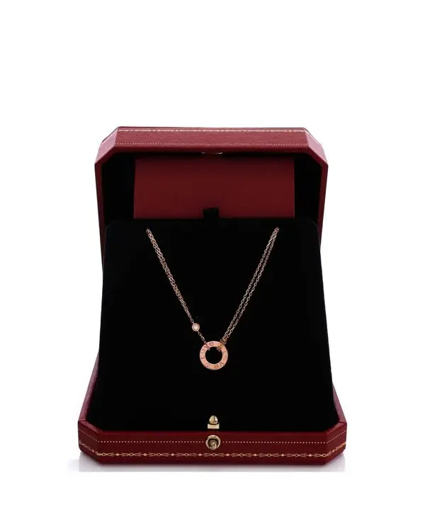 CARTIER 2 Diamonds Love Bracelet 18k Rose Gold With Diamonds