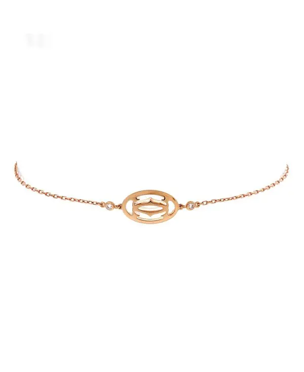 CARTIER Double C De Bracelet 18k Rose Gold With Diamonds
