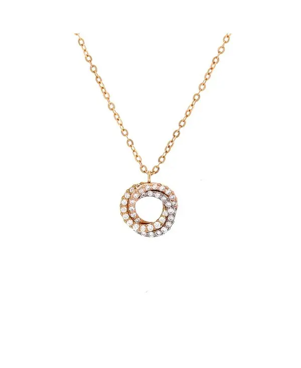CARTIER Trinity Choker Necklace 18k Tricolor With Pave Diamonds, 15.75 - Gold