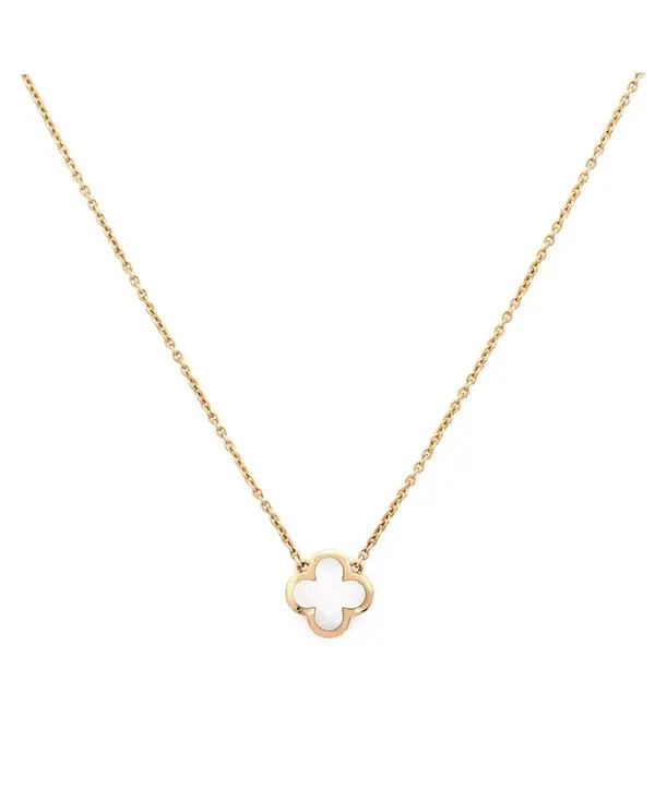 VAN CLEEF & ARPELS Pure Alhambra Pendant Necklace 18k And Mother Of Pearl, 16.25 - Gold