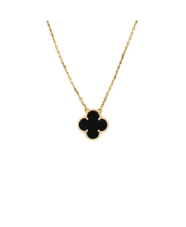 VAN CLEEF & ARPELS Vintage Alhambra Pendant Necklace 18k And Onyx, 16.5 - Gold